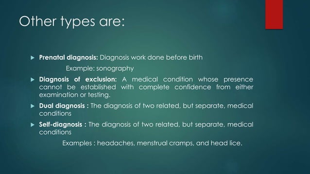 diagnosis and types of diagnosis | PPTX | Diseases and Conditions ...