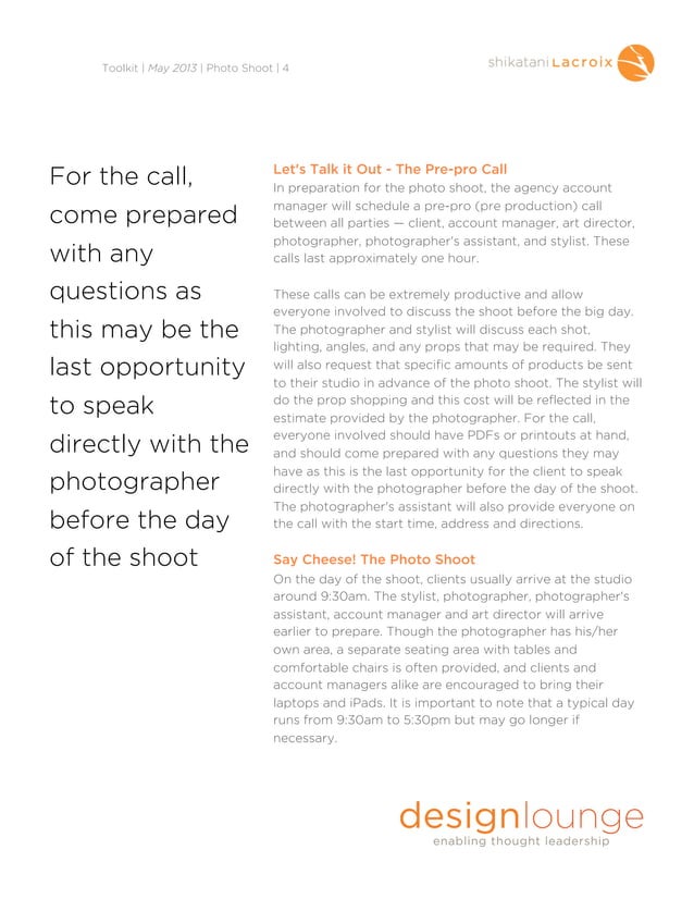 Managing a Photo Shoot | PDF