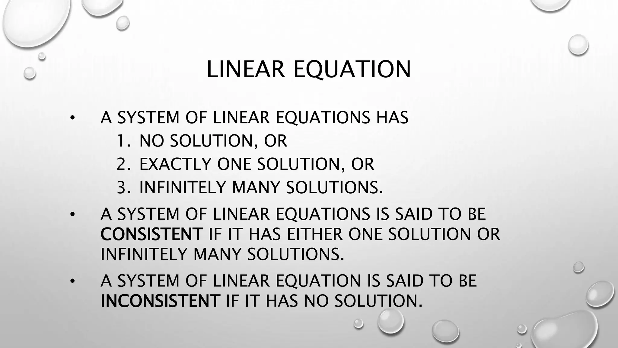 System of Linear Equation | PPTX