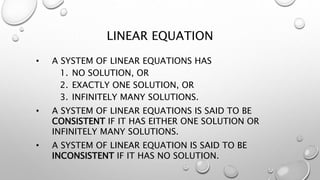 System of Linear Equation | PPTX