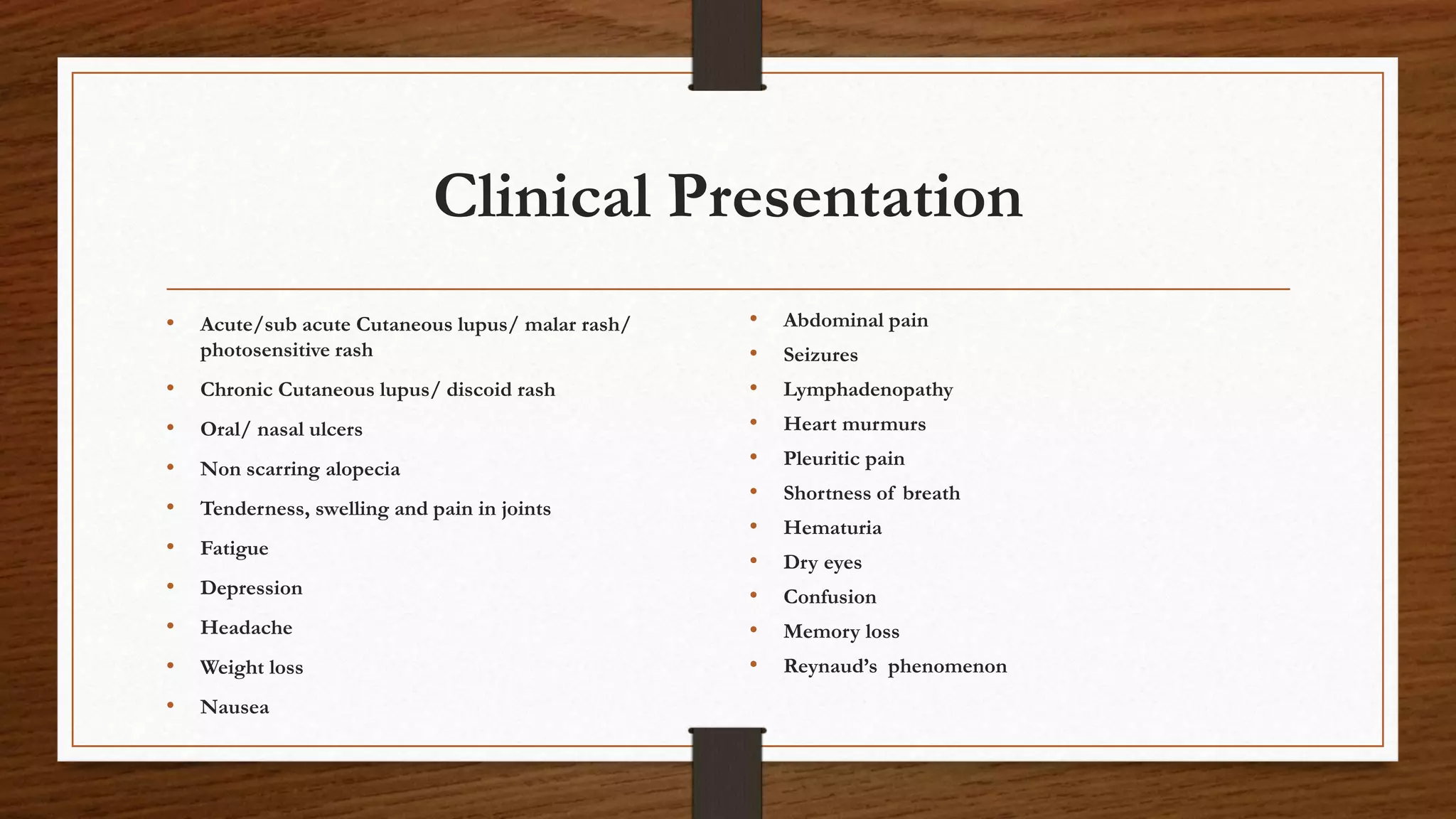 SYSTEMIC LUPUS ERYTHEMATOSUS | PPTX