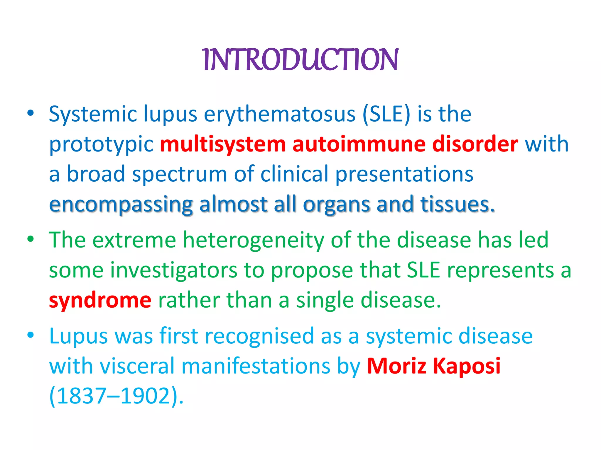 SYSTEMIC LUPUS ERYTHEMATOSUS (SLE | PPTX