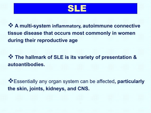 SLE & APS for undergraduates: diagnosis & treatment. | PPT