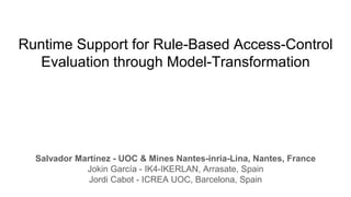 Rule-Based Access-Control Evaluation through Model-Transformation ...