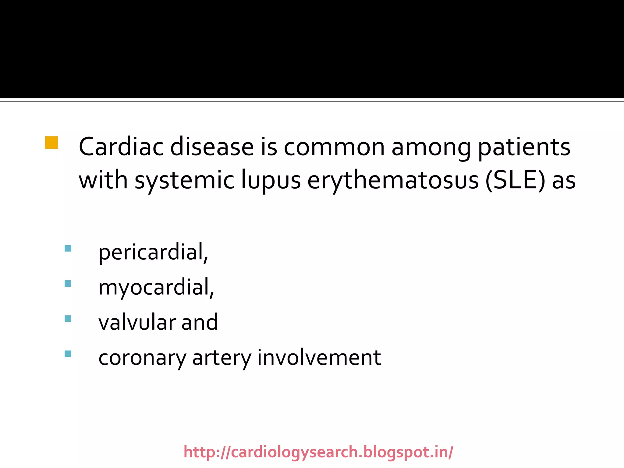 SLE and cardiovascular manifestations | PPT