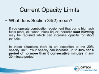 Opacity of Visible Emissions Ontario Regulation 419/05 Section 34 ...