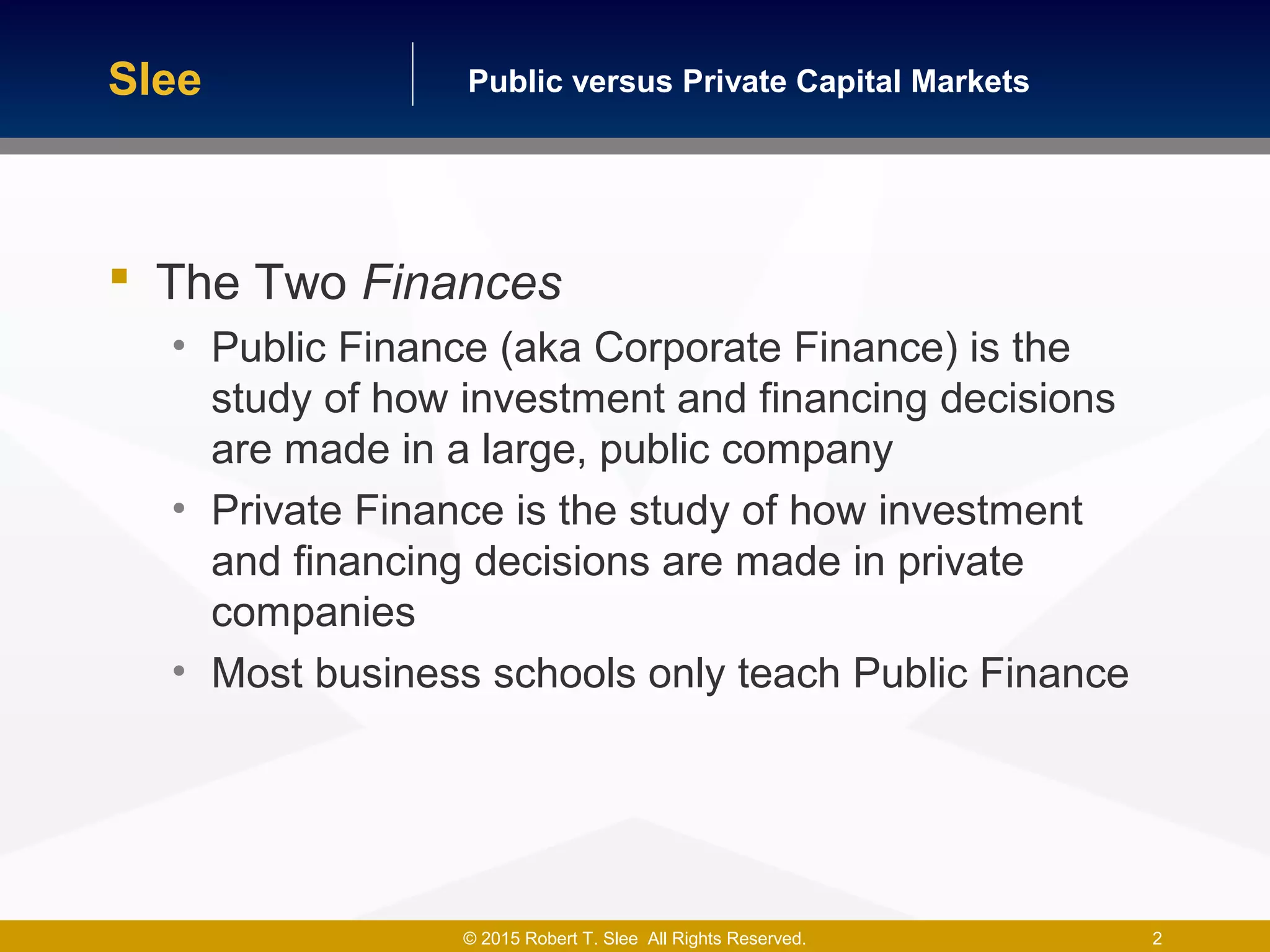Public versus Private Markets | PPT