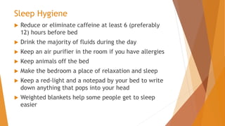 Sleep Interventions in the Journey to Recovery | PPT