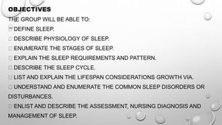 Sleep pattern and its disturbances | PPTX