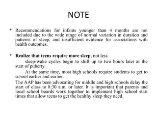 Sleep for children | PPTX