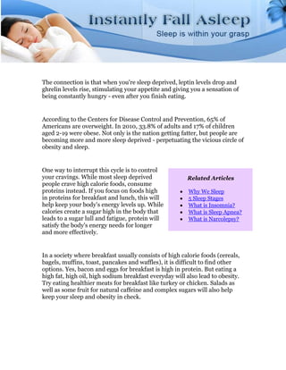 Sleep and Obesity | DOCX
