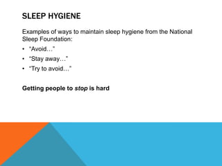 Sleep hygiene is active presentation slides | PPTX