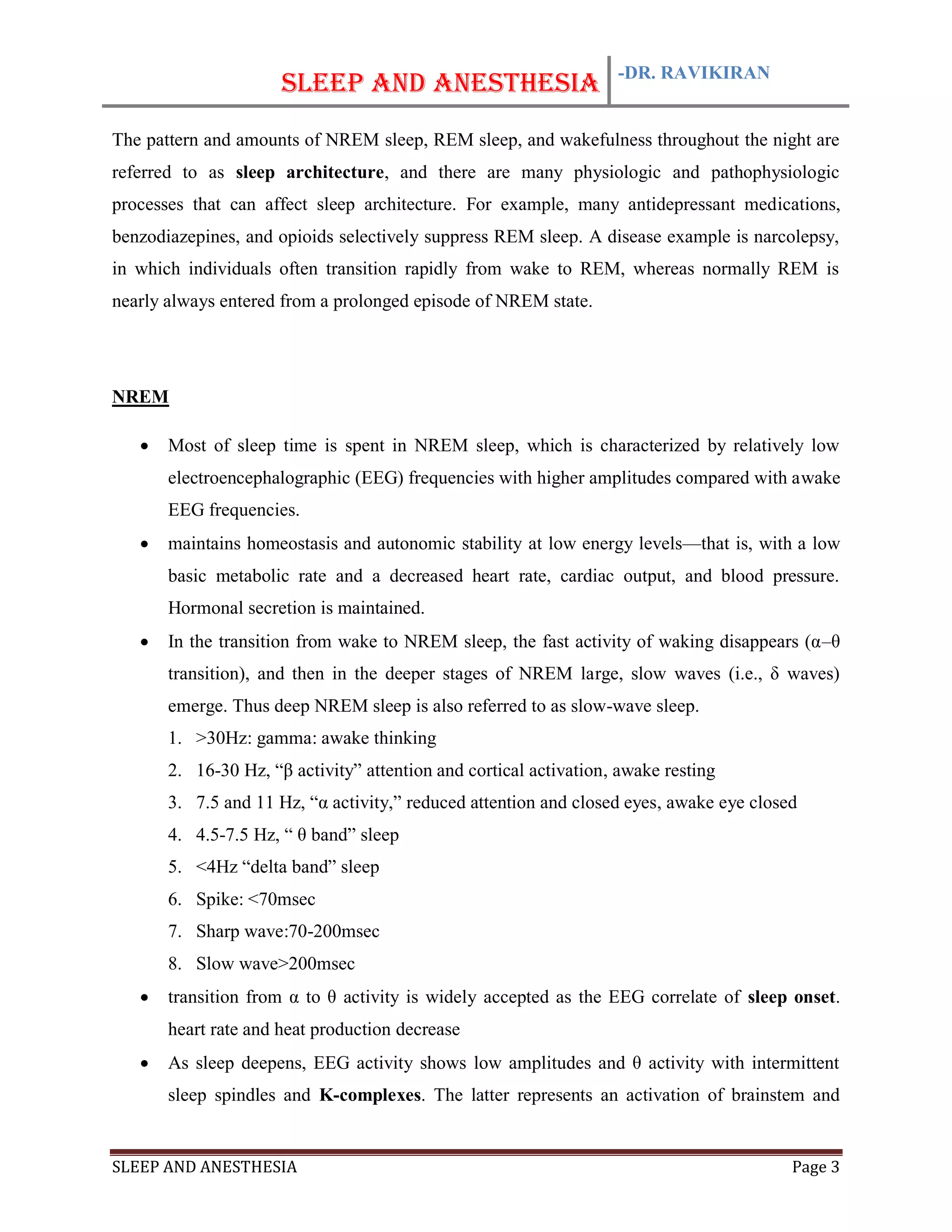 Sleep and anesthesia | PDF