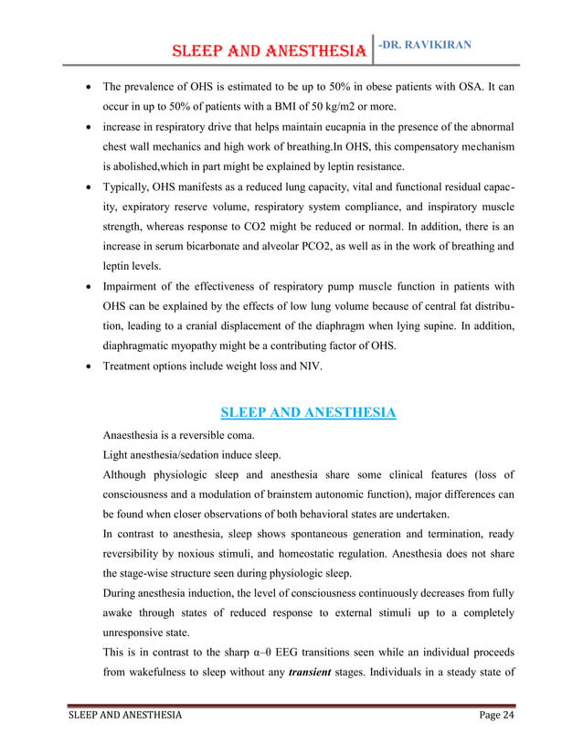 Sleep and anesthesia | PDF