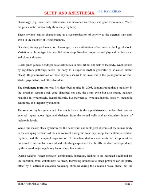 Sleep and anesthesia | PDF