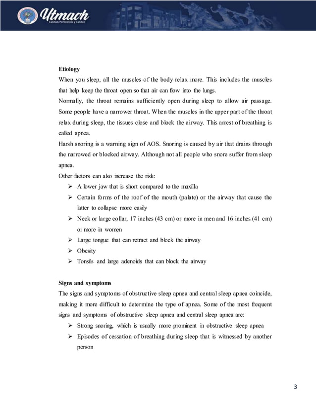 Sleep apnea | DOCX | Ear, Nose and Throat Conditions | Diseases and ...