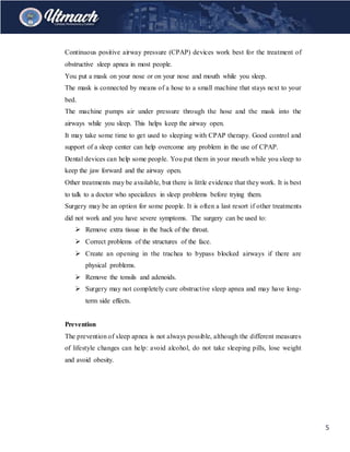 Sleep apnea | DOCX | Ear, Nose and Throat Conditions | Diseases and ...