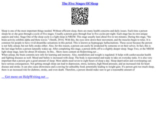 Sleep Deprivation And The Sleep Cycle | PPT