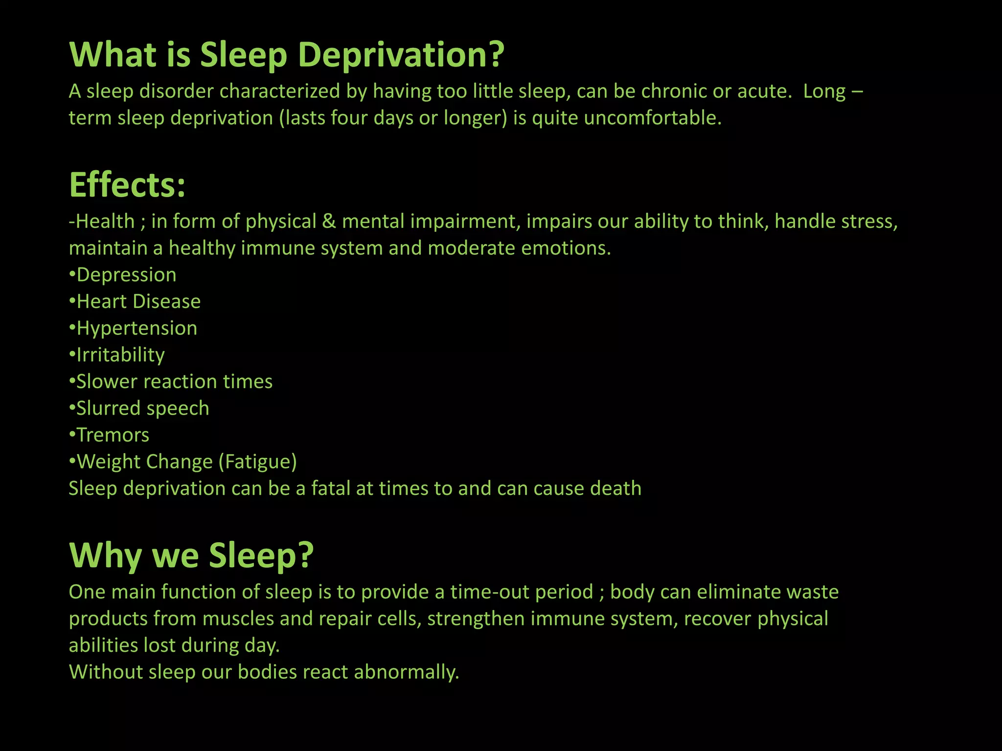 Sleep deprivation ppt | PPTX