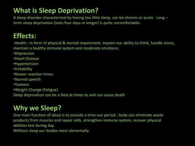 Sleep deprivation ppt | PPTX