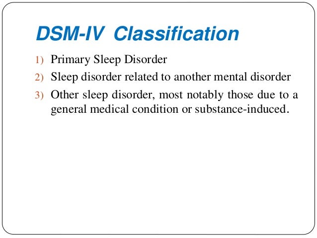 Sleep disorders