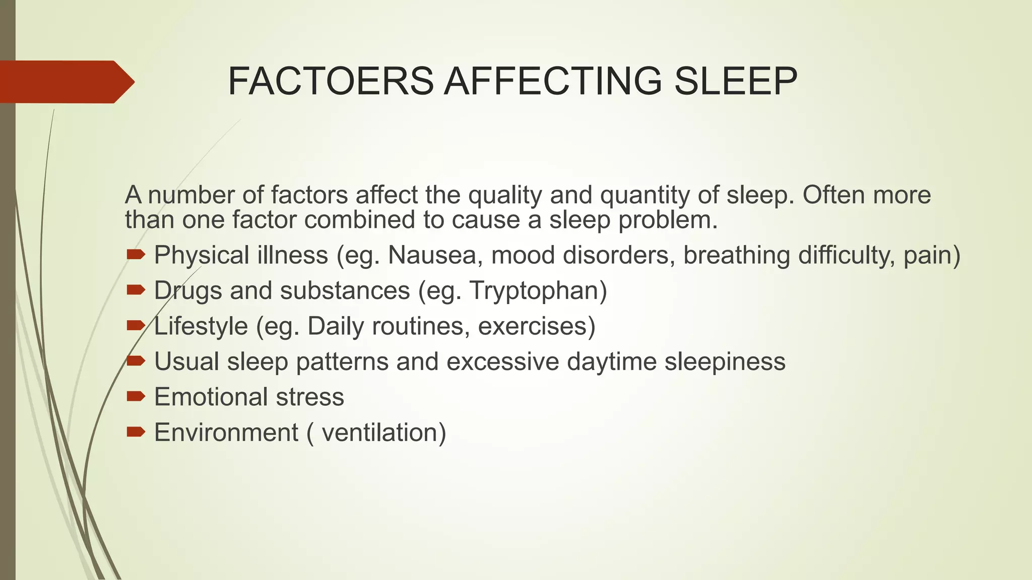 Sleep pattern and its disturbances | PPTX