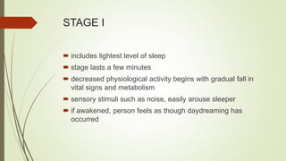 Sleep pattern and its disturbances | PPTX