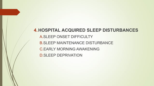 Sleep pattern and its disturbances | PPTX | Sleep Disorders | Diseases ...