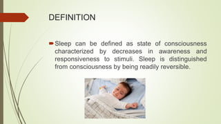 Sleep pattern and its disturbances | PPTX