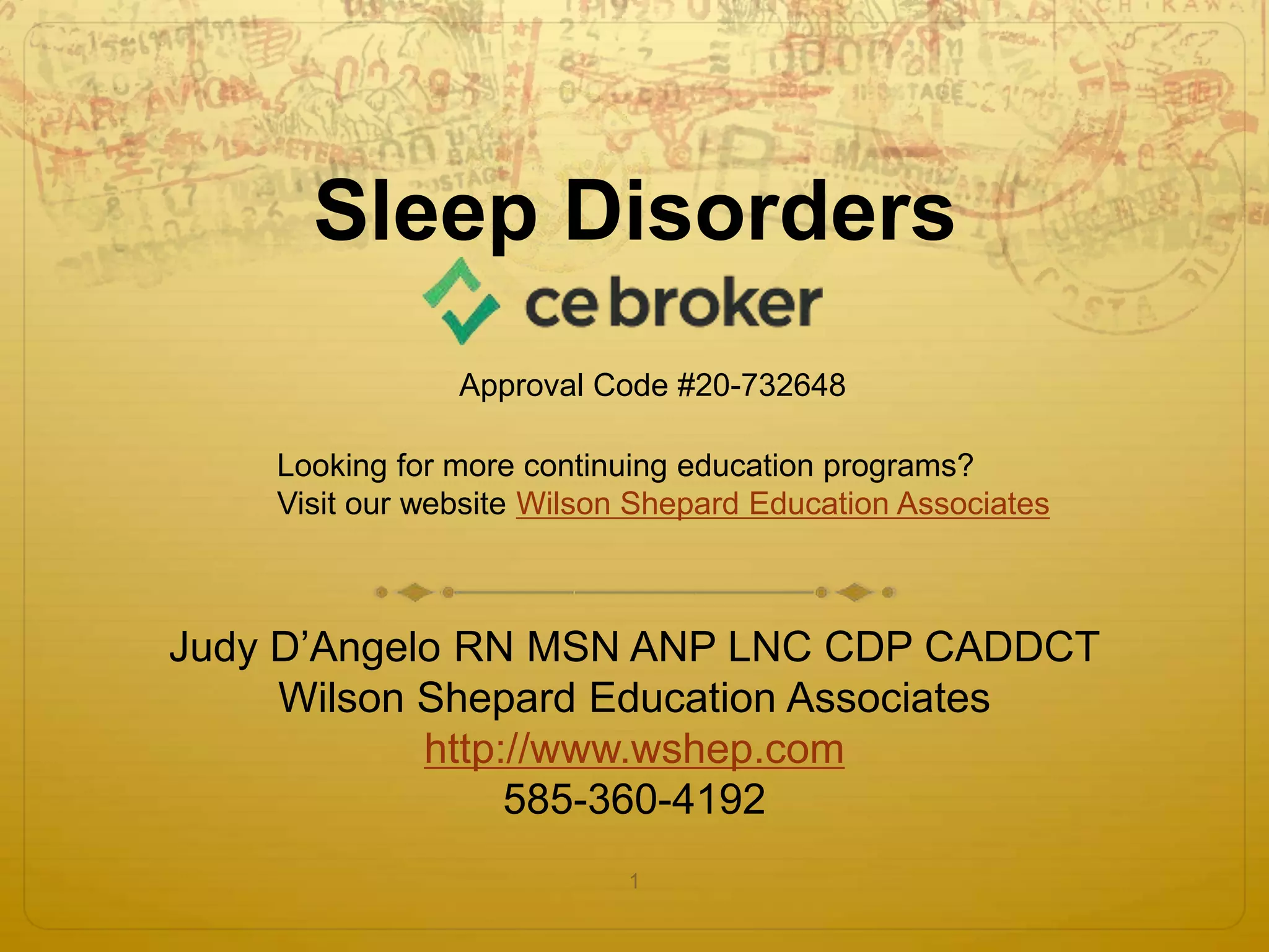 Sleep disorders | PPT