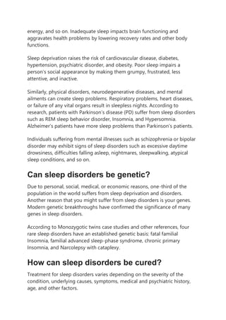 Sleep Disorders: Everything You Need to Know | PDF | Sleep Disorders ...