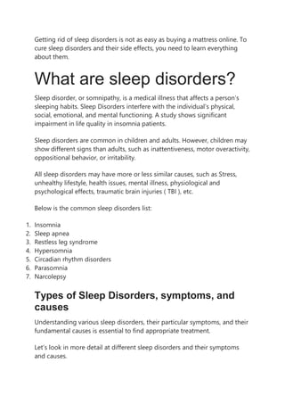 Sleep Disorders: Everything You Need to Know | PDF | Sleep Disorders ...