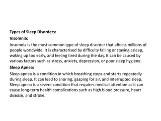 Sleep Disorders Types and Causes.pptx