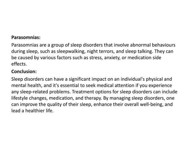 Sleep Disorders Types and Causes.pptx | Sleep Disorders | Diseases and ...