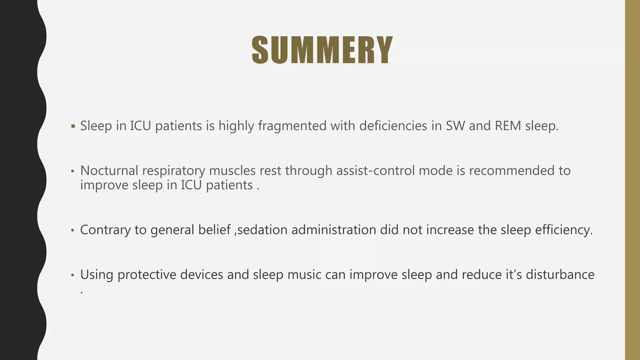 Sleep disturbance in icu | PPTX