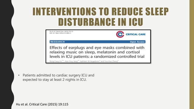 Sleep disturbance in icu | PPTX