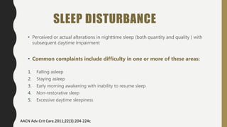 Sleep disturbance in icu | PPTX
