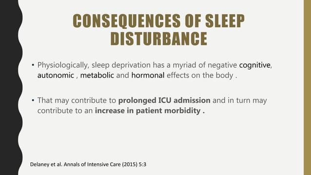 Sleep disturbance in icu | PPTX