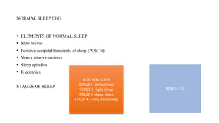 SLEEP EEG and findings, stages of sleep. | PPTX