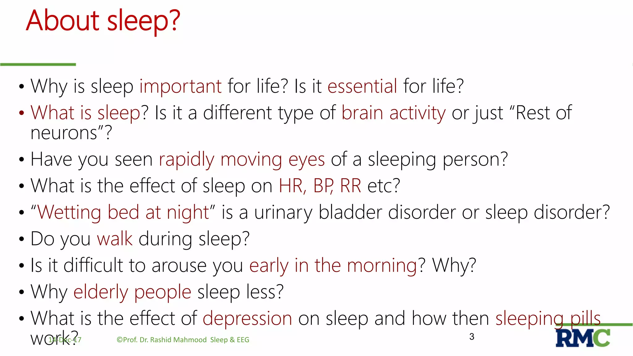 Sleep Physiology & EEG (Electroencephalogram) | PPTX
