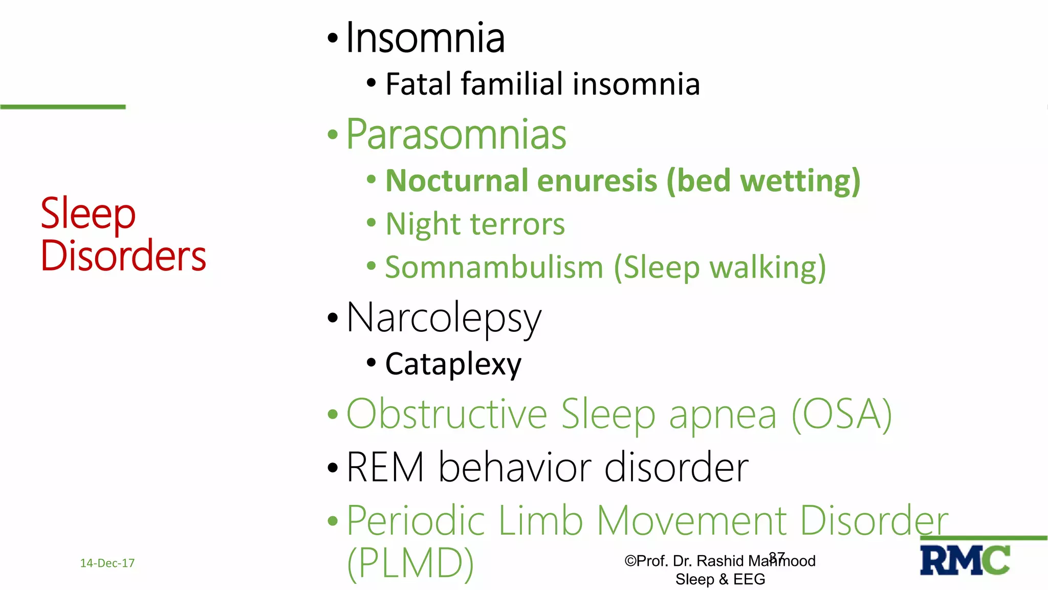 Sleep Physiology & EEG (Electroencephalogram) | PPTX