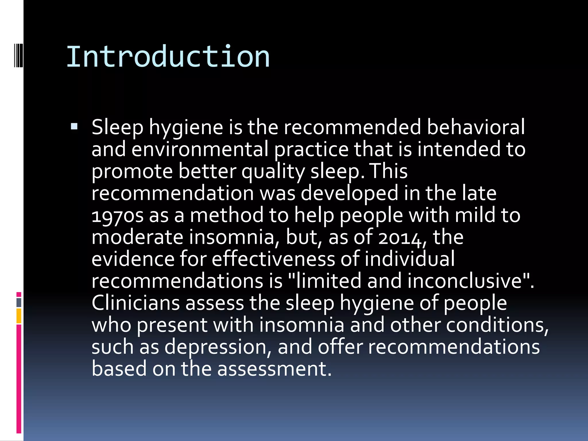 Sleep hygiene | PPTX