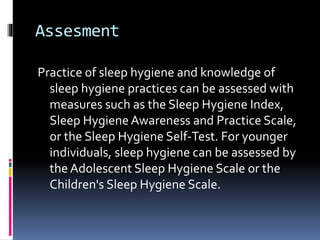 Sleep hygiene | PPTX