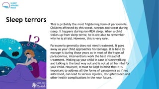 Sleep disturbances in kids - Parasomnia | PPT