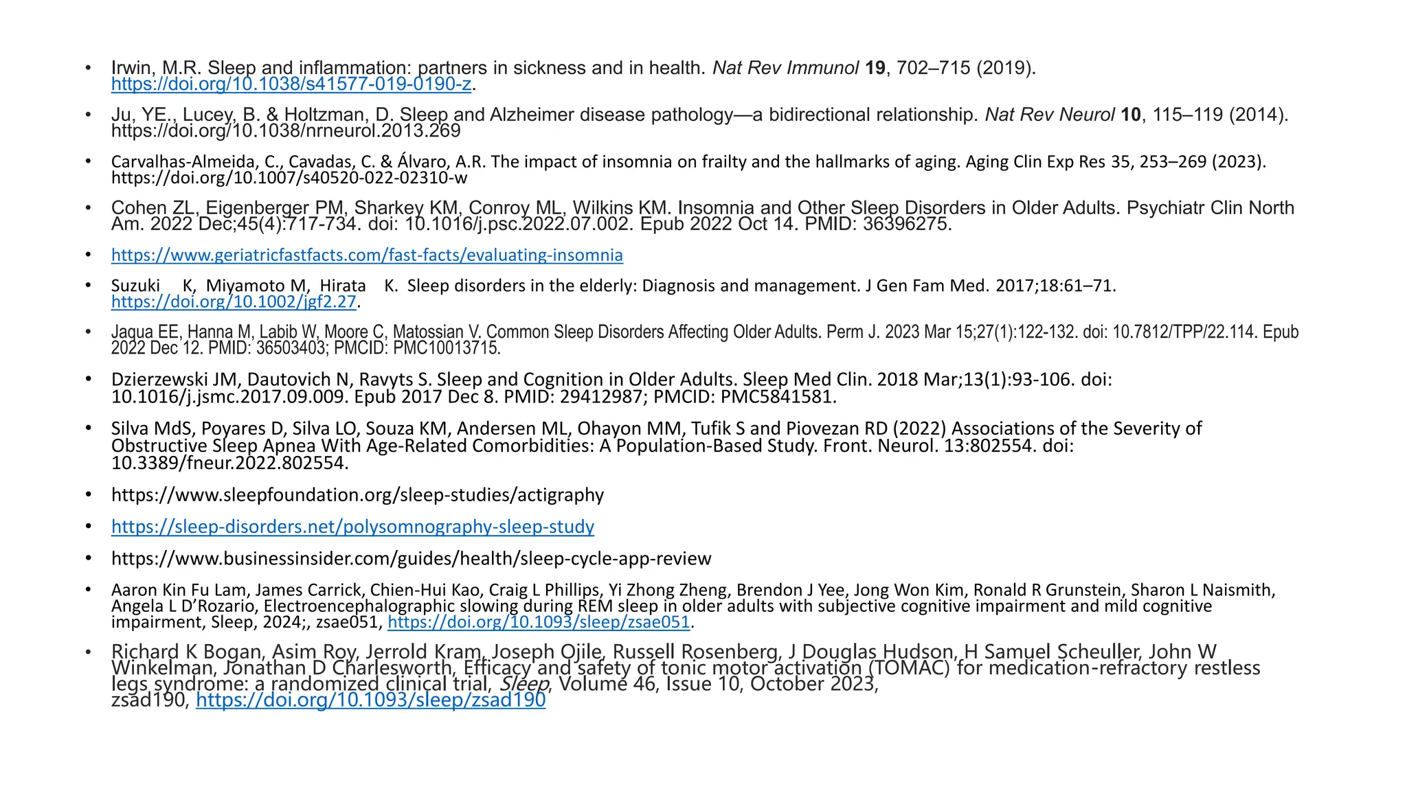 Sleep in elderly people from theory to practice.ppsx