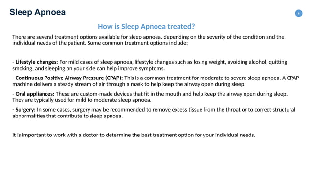 An Explanation of Sleep Apneoa, its causes and treatments | PPT