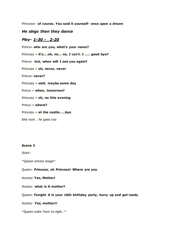 Sleeping beauty (play script) | DOCX