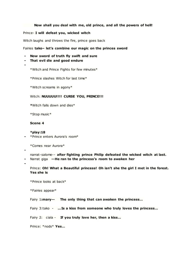 Sleeping beauty (play script) | DOCX