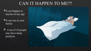 Sleep paralysis powerpoint presentation for kids | PPTX