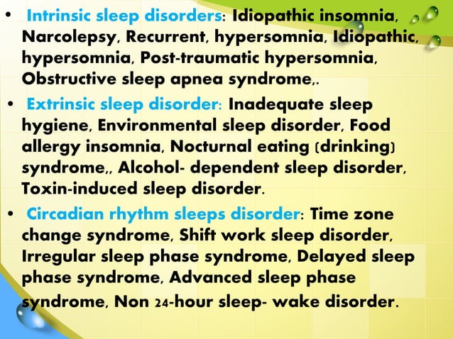 Sleep pattern and its disturbances | PPTX | Sleep Disorders | Diseases ...